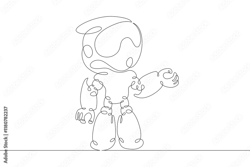 Ilustración de Stock Robot android in full growth. Robotics, artificial ...