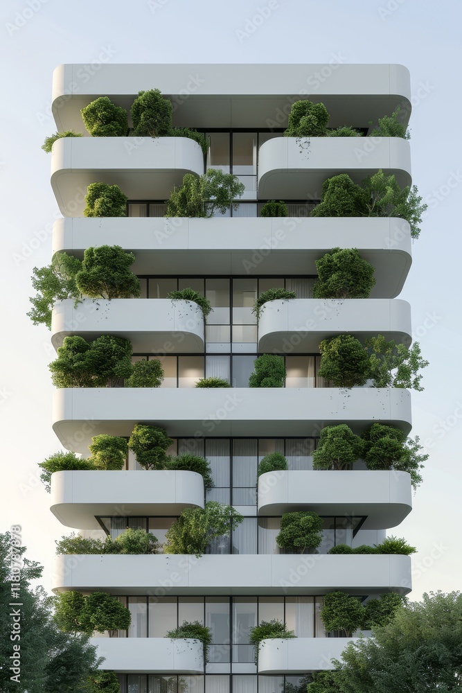Innovative tall building integrating natural trees for rainwater ...