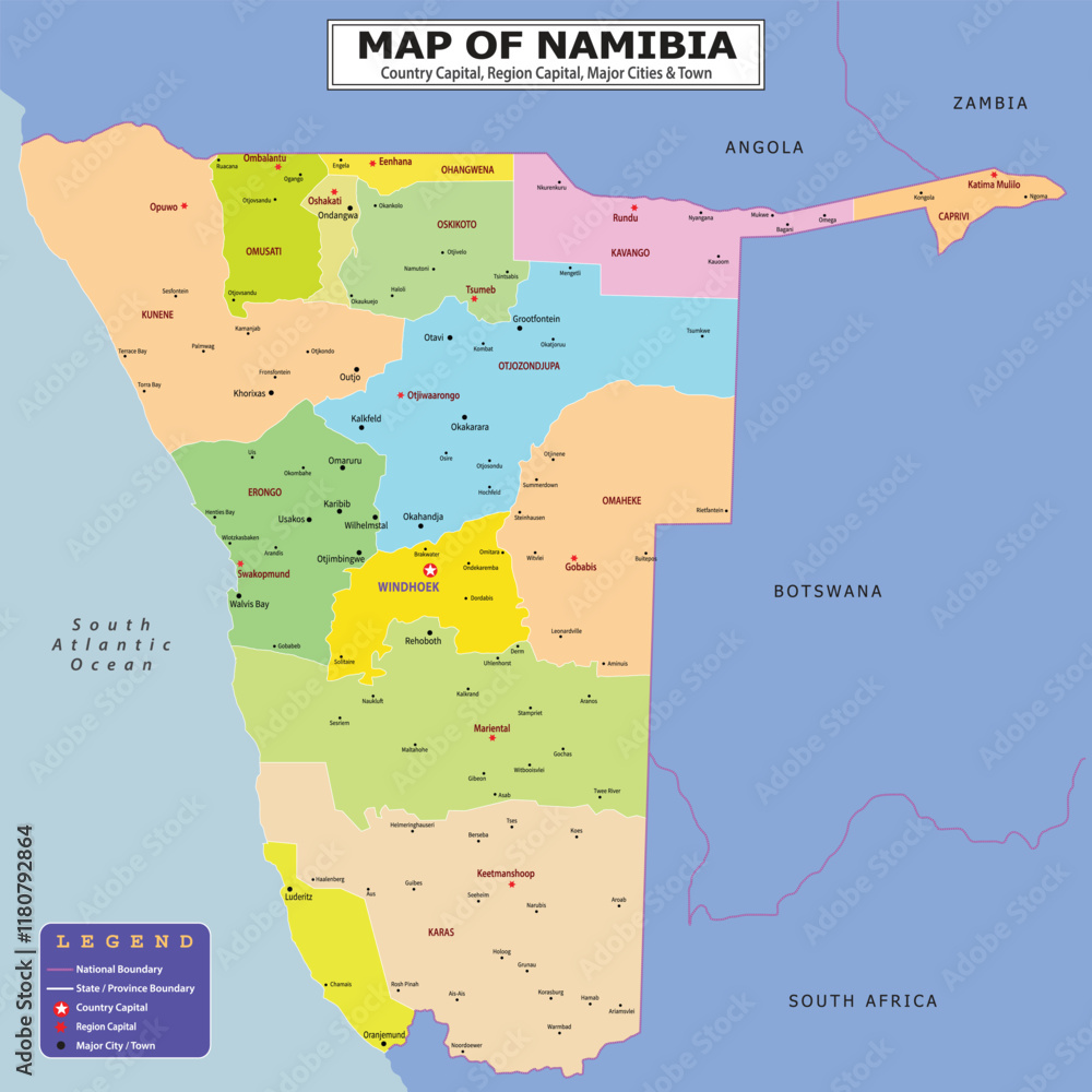 African Countries Geography Political map. Political map of country ...