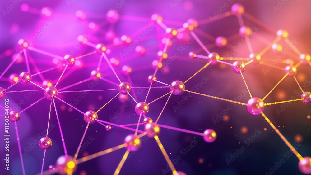 Exploring the intricate patterns of connected nodes in a vibrant ...