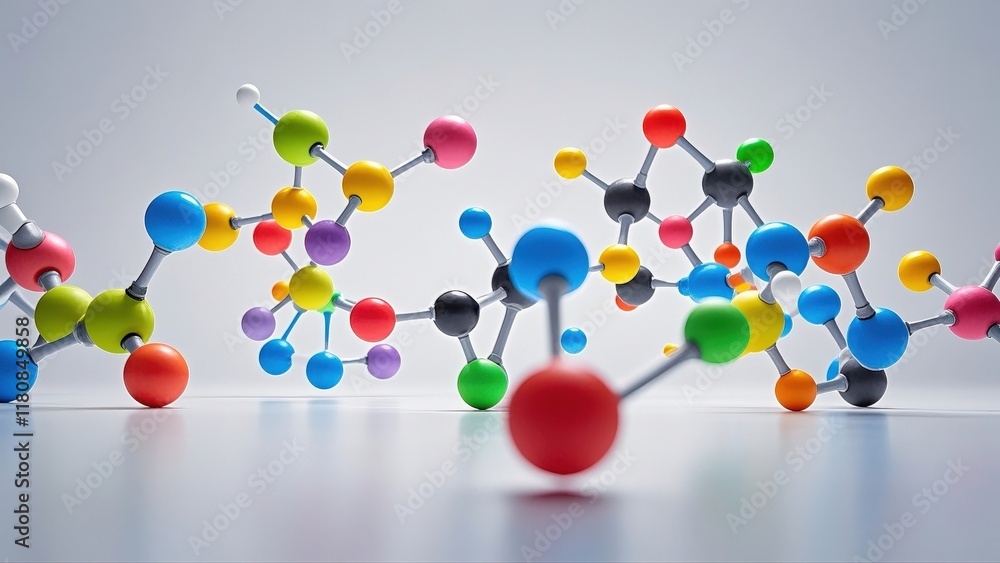 Colorful molecular structure models Stock Illustration | Adobe Stock