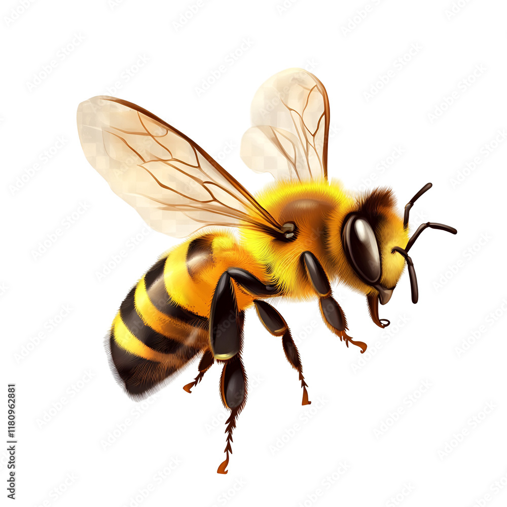 bee on white background Stock Photo | Adobe Stock