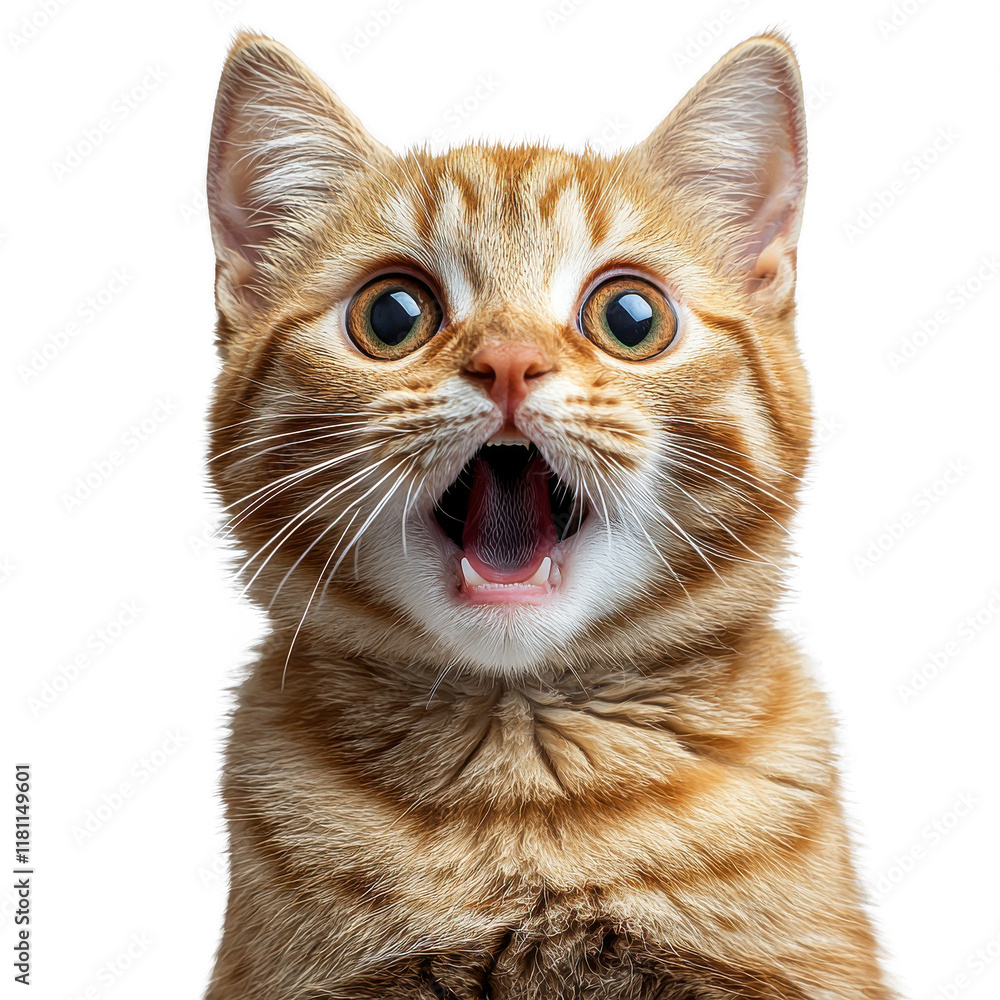 Angry and surprised cat isolated on transparent background PNG Stock ...