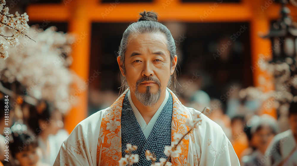 A traditional Japanese Shinto ceremony celebrating National Foundation ...