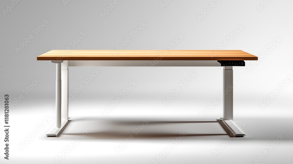 Contemporary workspace desk with built-in cable management, a sleek ...