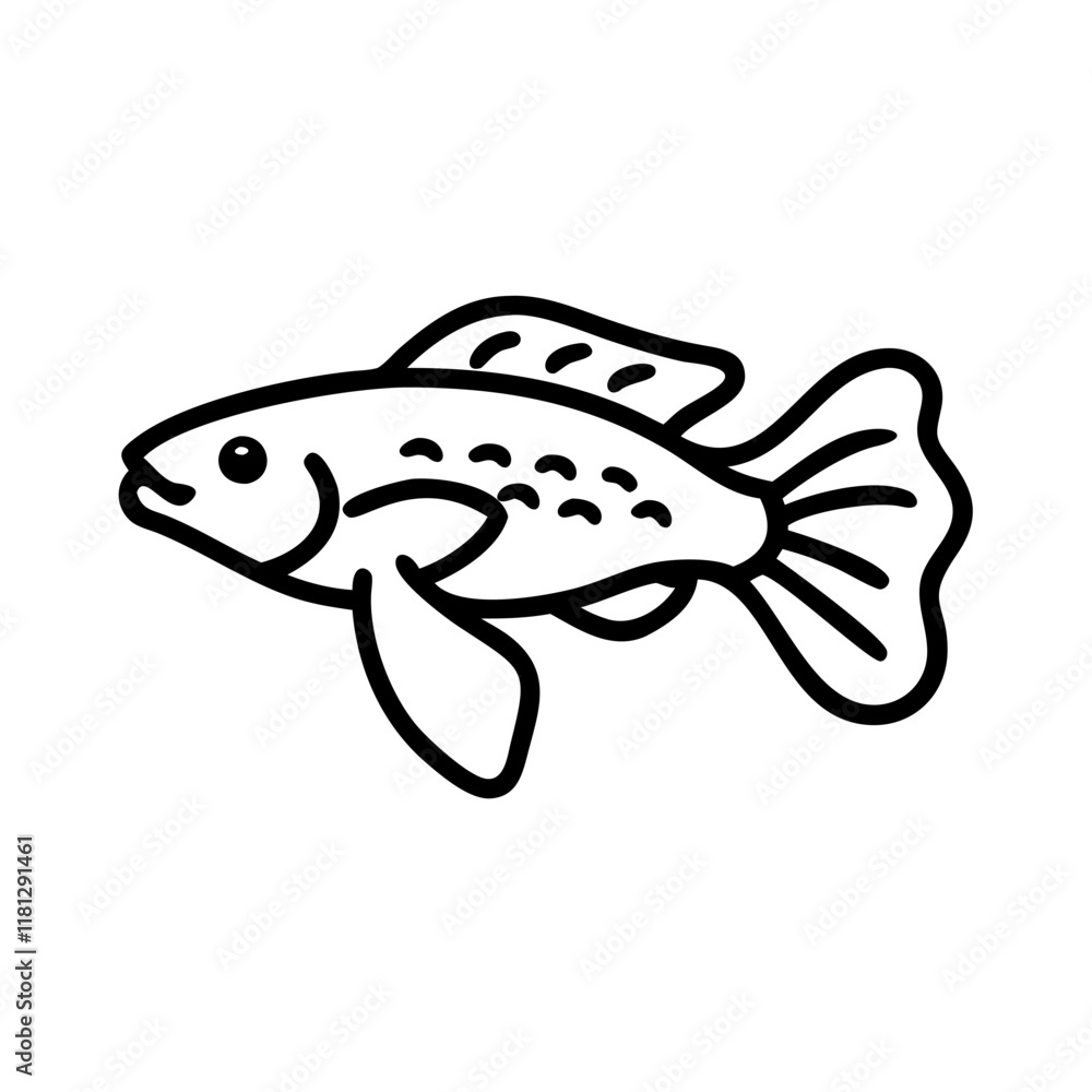 Image vectorielle Stock plecostomus fish icon, fish line art, fish ...