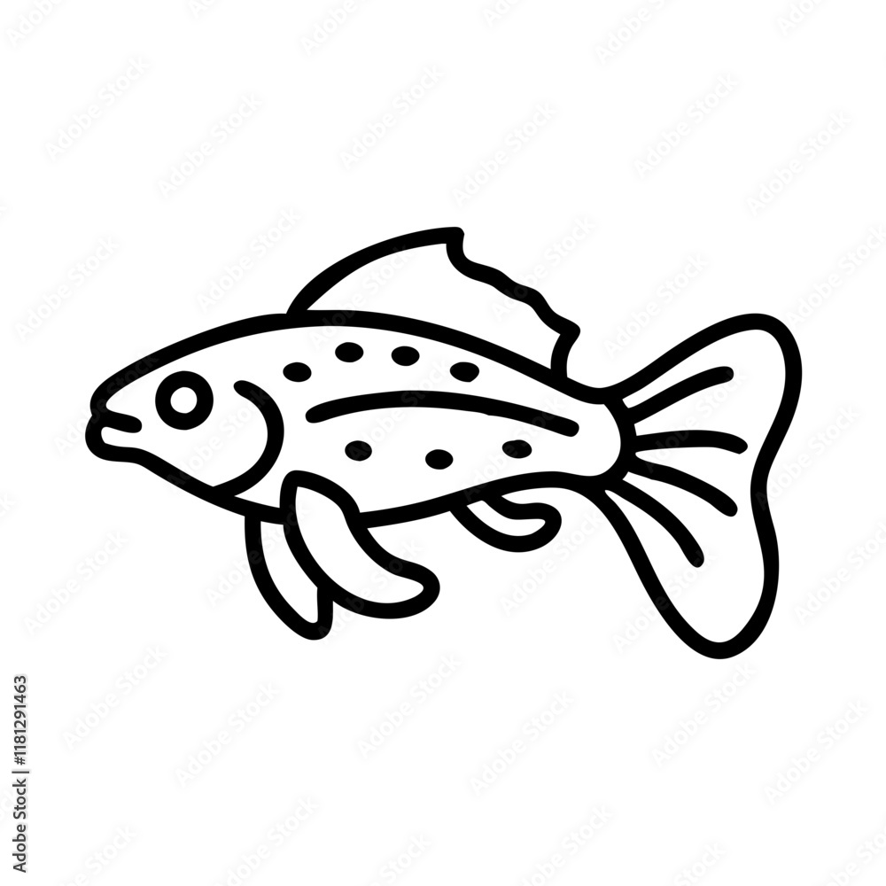 Image vectorielle Stock plecostomus fish icon, fish line art, fish ...