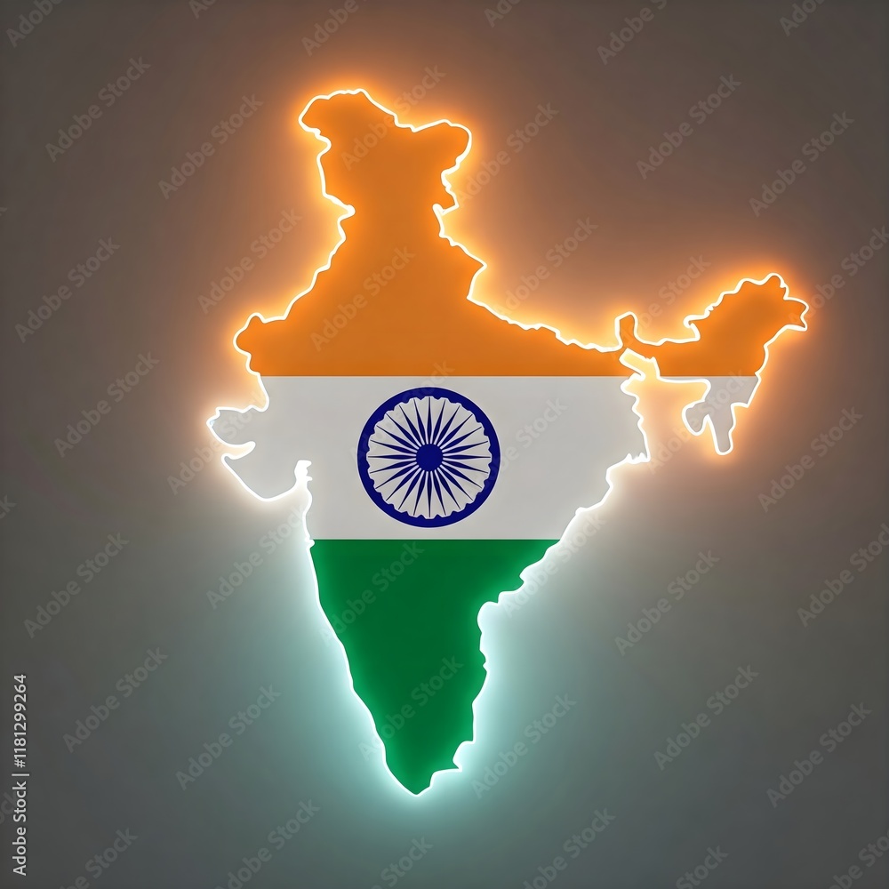 india map on dark background, India map textured with the Indian flag ...