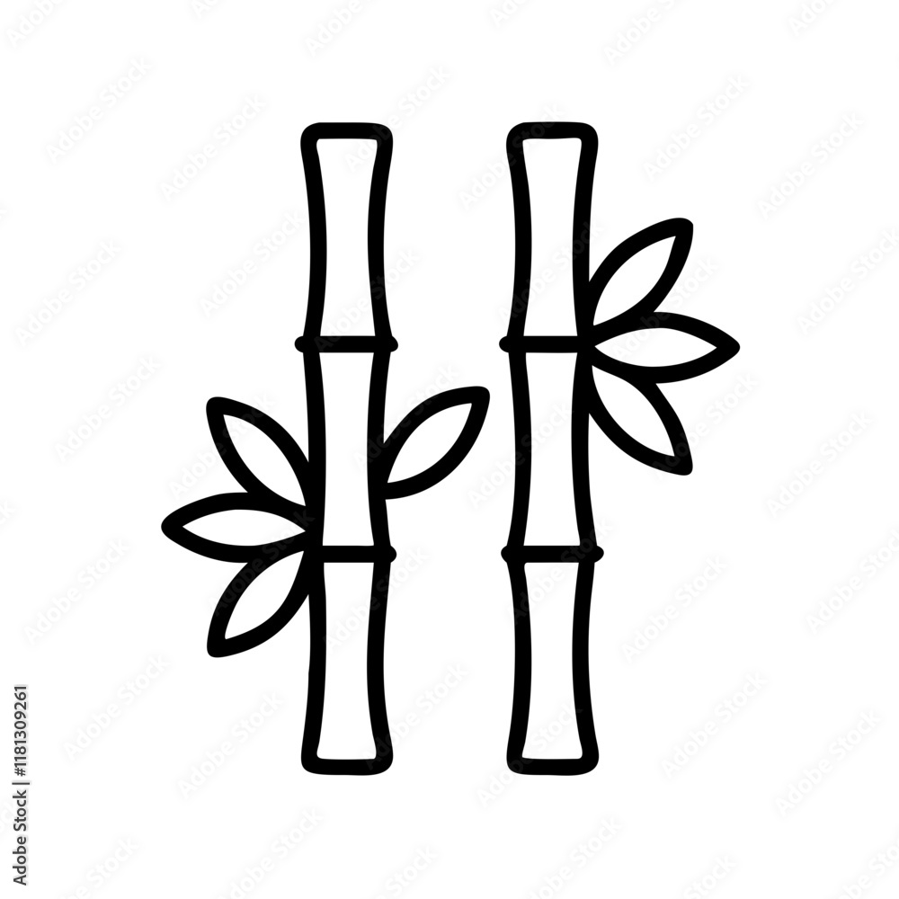 Image vectorielle Stock bamboo tree icon, tree line art, tree vector ...