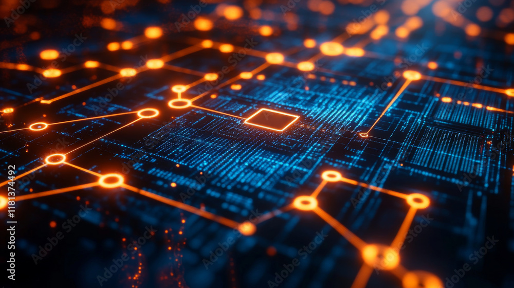 Exploring digital connections virtual network infographic data ...