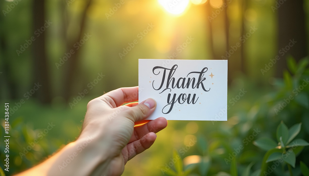 Thank You Note in Nature - Appreciation and Gratitude Stock Photo ...
