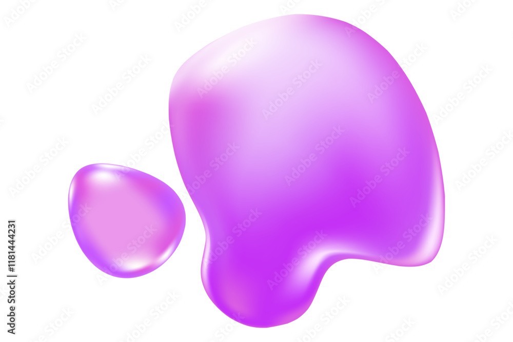 Liquid cosmetic clear purple gel or violet serum texture, lavender oil ...