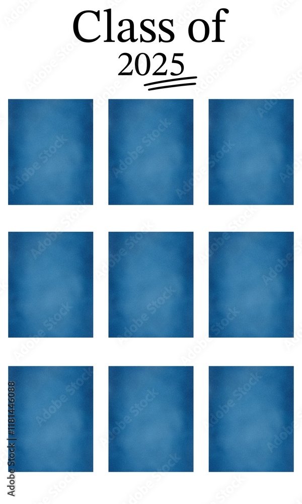 Yearbook Class of 2025. American Yearbook template. Classic blue ...