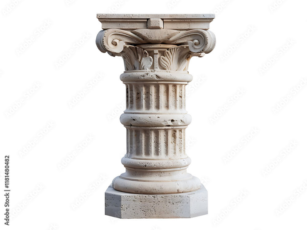 antique greek style column isolated transparent or white background ...