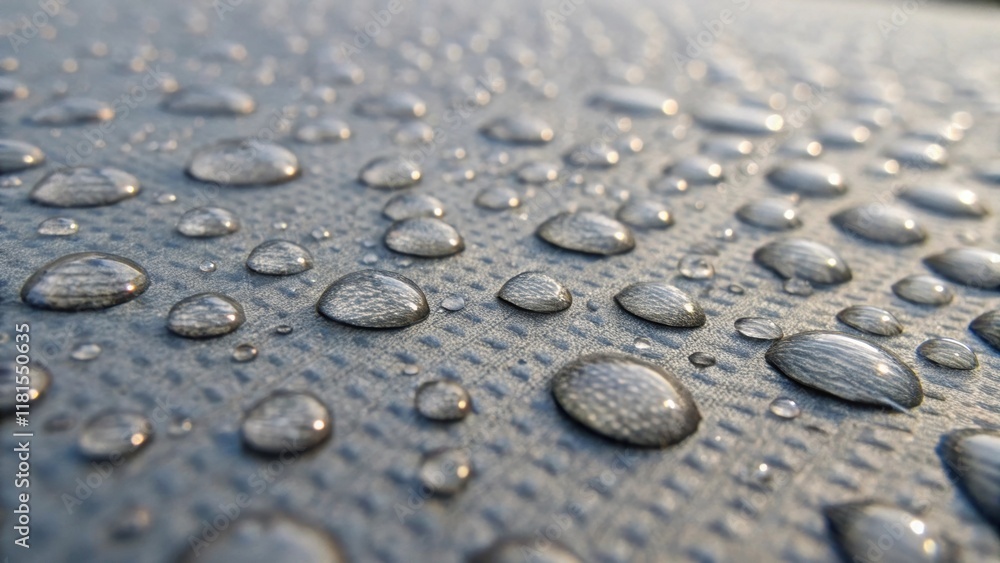 A macro shot captures the intricate surface patterns of the waterproof ...
