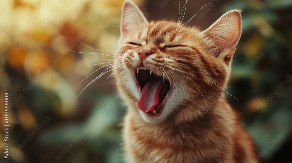 ภาพถ่าย Stock Yawning cat, laughing cat, Funny cat photo, set, funny ...