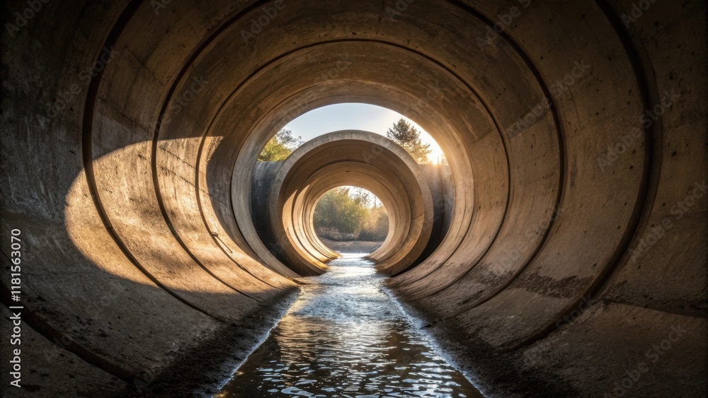 Captured from a low angle this shot reveals the large circular openings ...