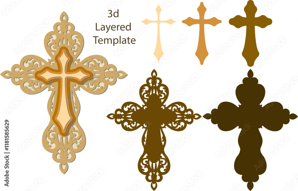 Christian Cross Laser Cut File, Cross Vector Template, Easter ...