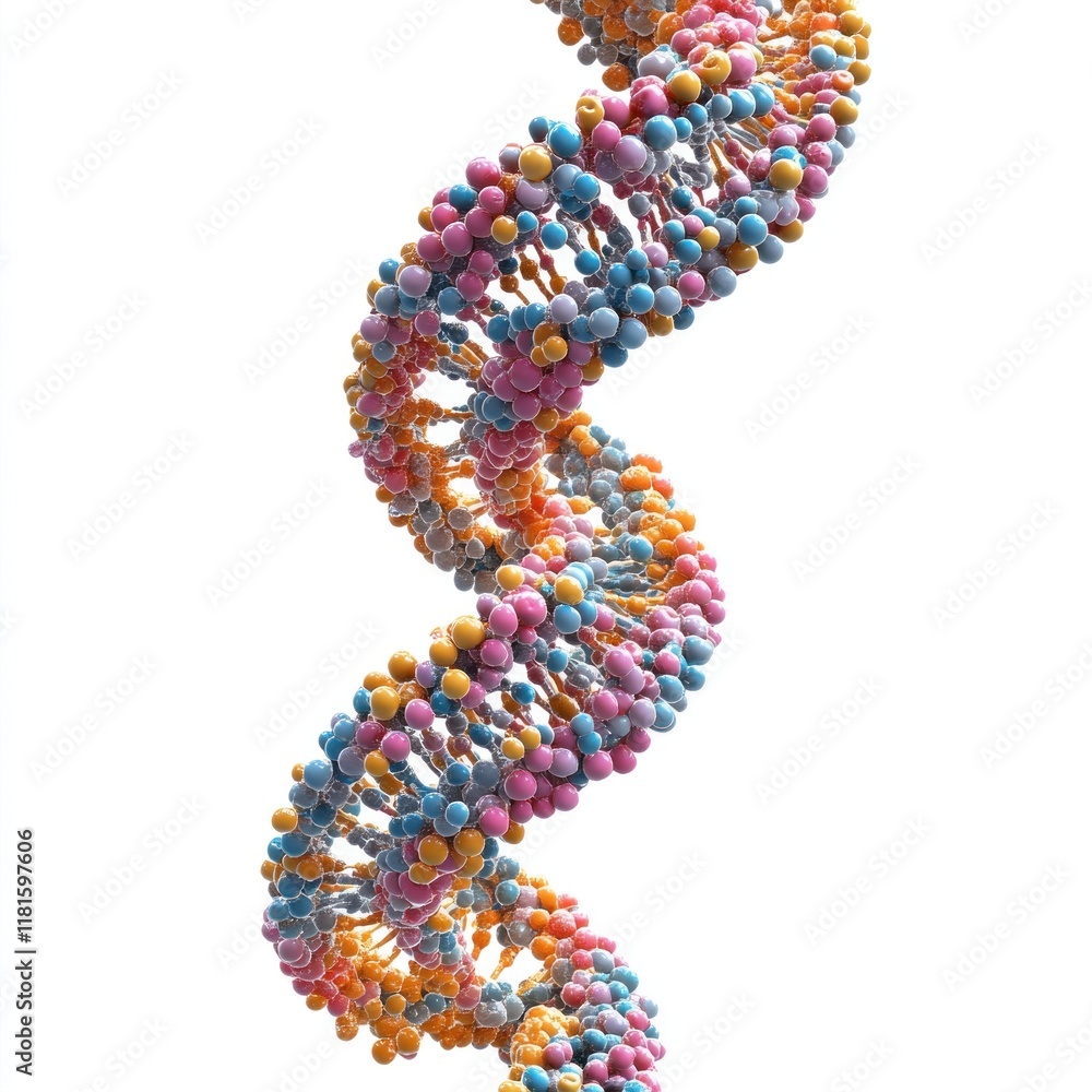 A vibrant and simplified model of DNA illustrates its helical structure ...