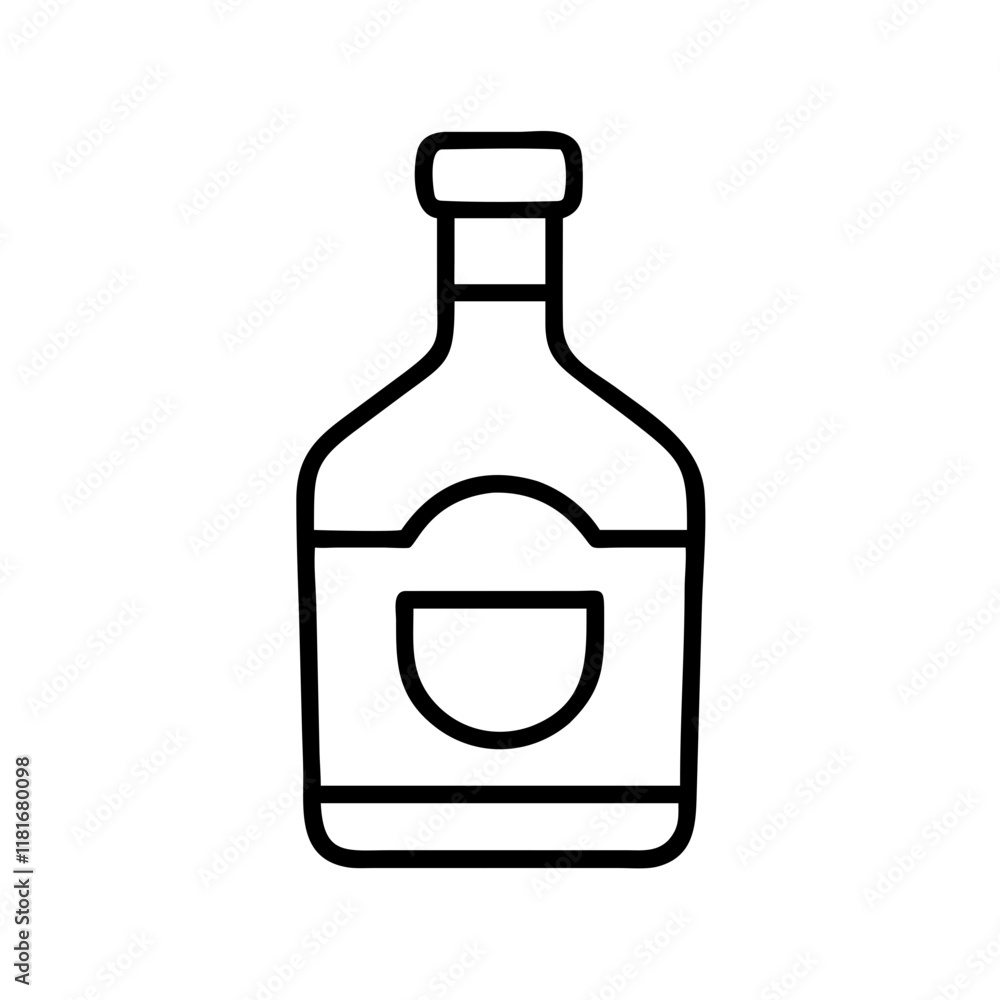 Image vectorielle Stock gin bottle icon, drinks line art, drinks vector ...
