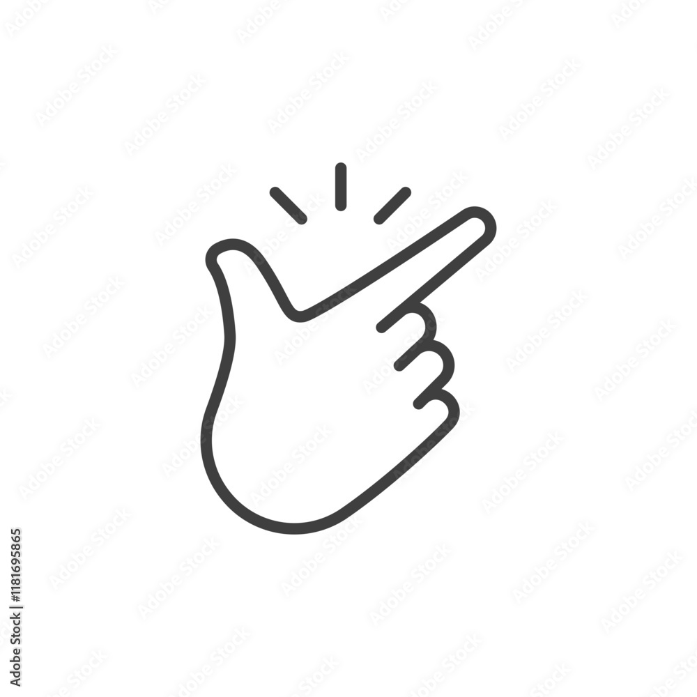 Easy icon. Simple outline style. Nice, pictogram, good, finger, hand ...