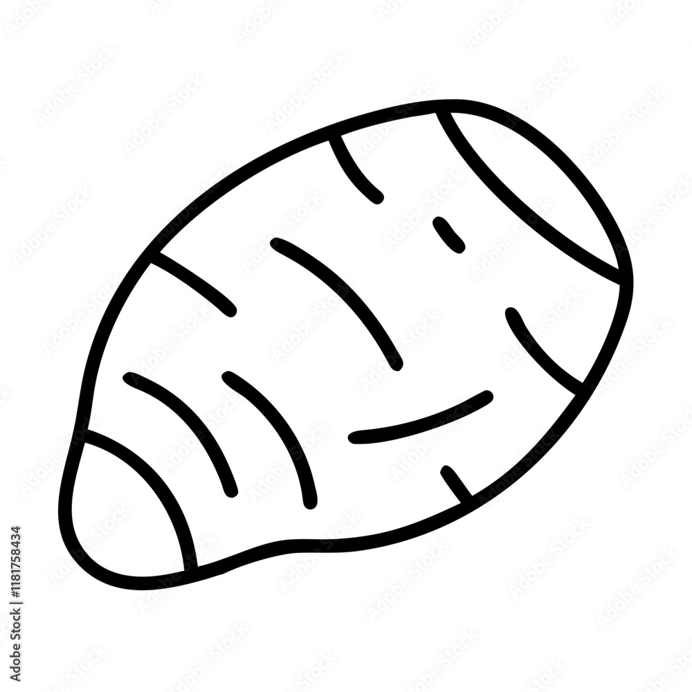 Image vectorielle Stock taro root icon, vegetables line art, vegetables ...