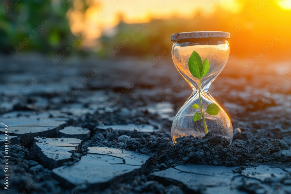 Resilience personified A sprout growing through the cracks of a ...