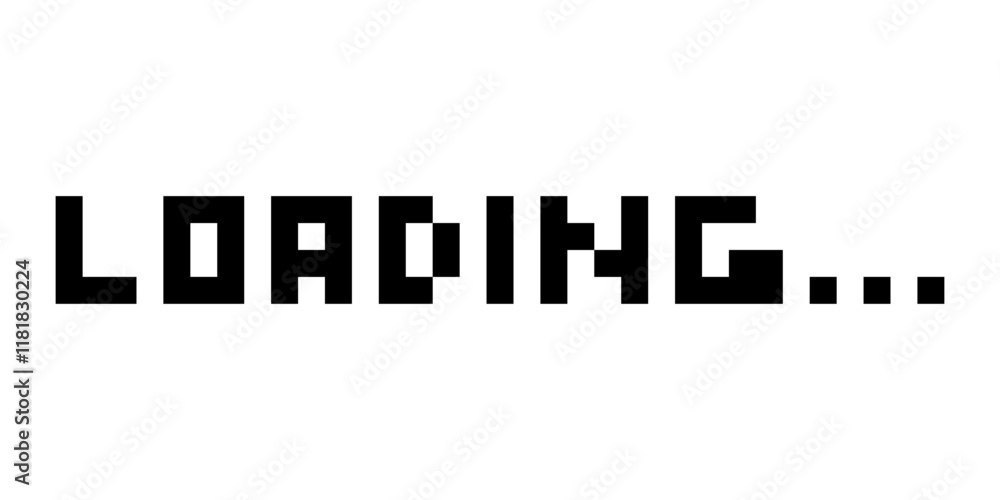 loading 8 bit icon pixel art loading bar for game. retro letter pixel ...
