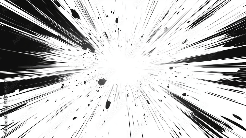 Speed lines as a comic effect in manga style. Anime-style action ...