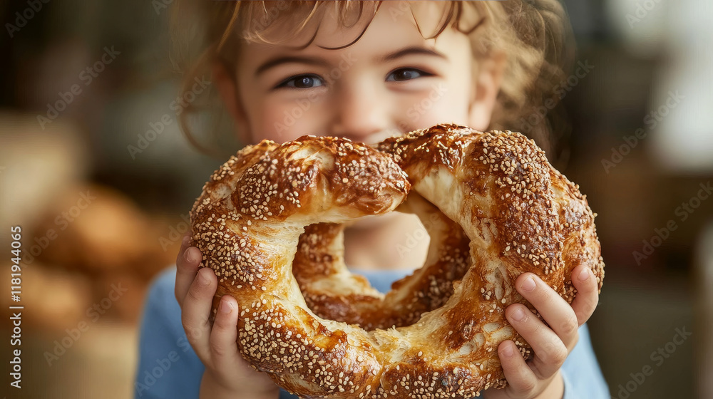 Стоковая иллюстрация «Cartoon Turkish simit. Isolated vector ...