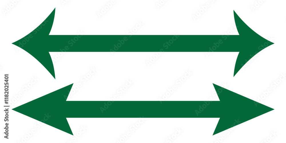 Left and right arrow, pointer, cursor in opposite direction. Intersection, navigation, forward ...