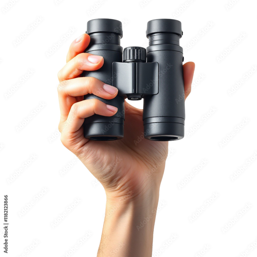 hand holding binocular on Isolated transparent background png ...