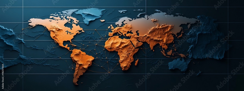 Detailed of a global map showing the frequency distribution of ...
