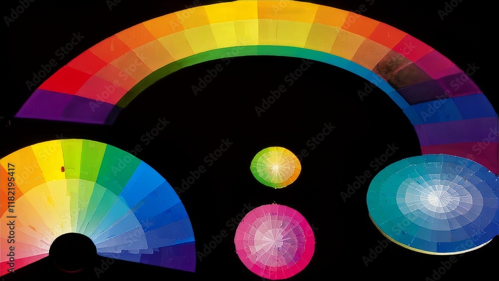 Ilustración de Stock Color wheel vector set. Color wheel guide. RGB and ...