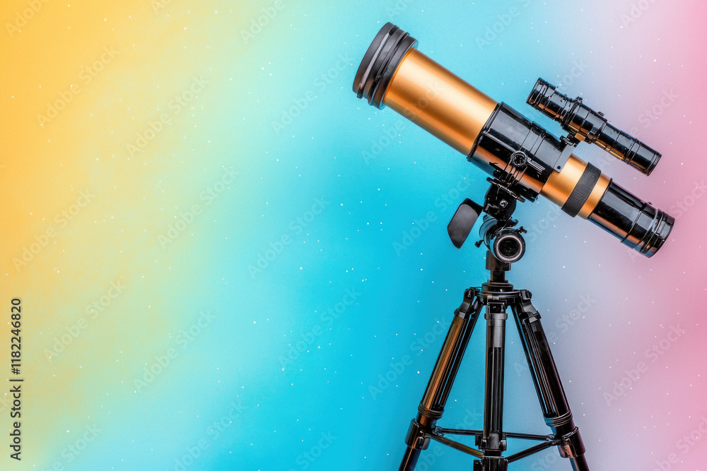 telescope with vibrant background, perfect for stargazing adventures ...