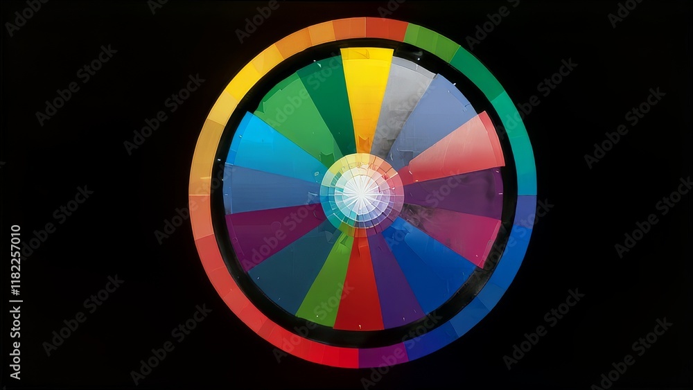 Color wheel vector set. Color wheel guide. RGB and CMYK colors chart ...