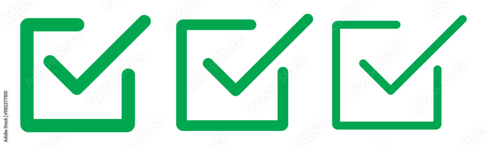 Vector de Stock check box icon with correct, accept checkmark icons green tick box, check list ...