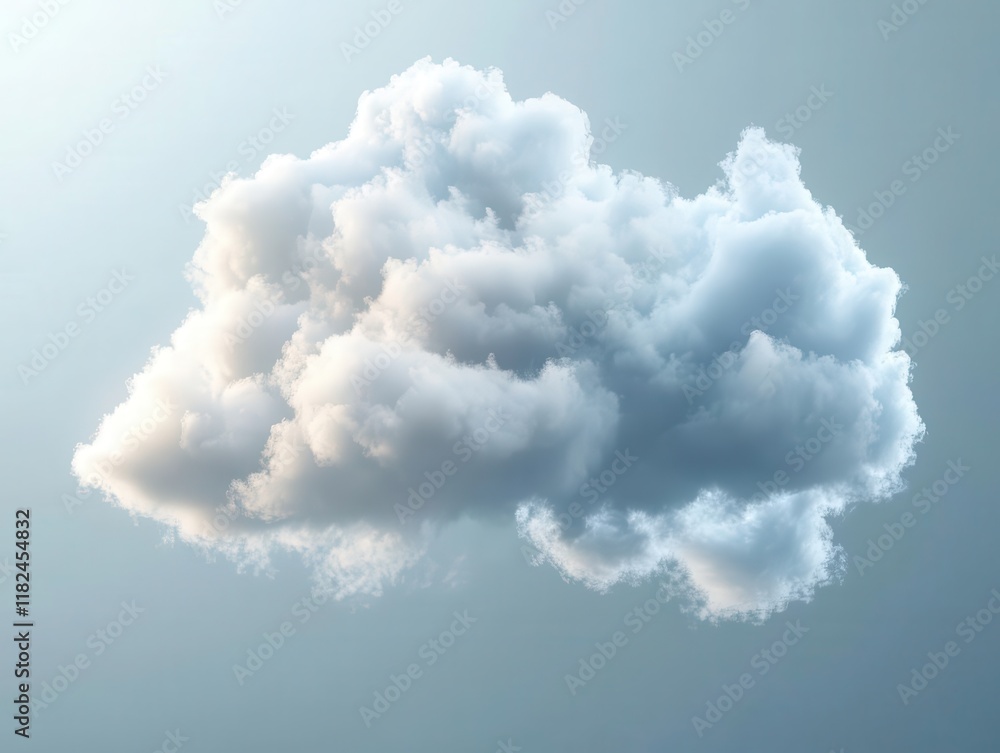 photorealistic 3d rendering of ethereal cumulus cloud formation with ...