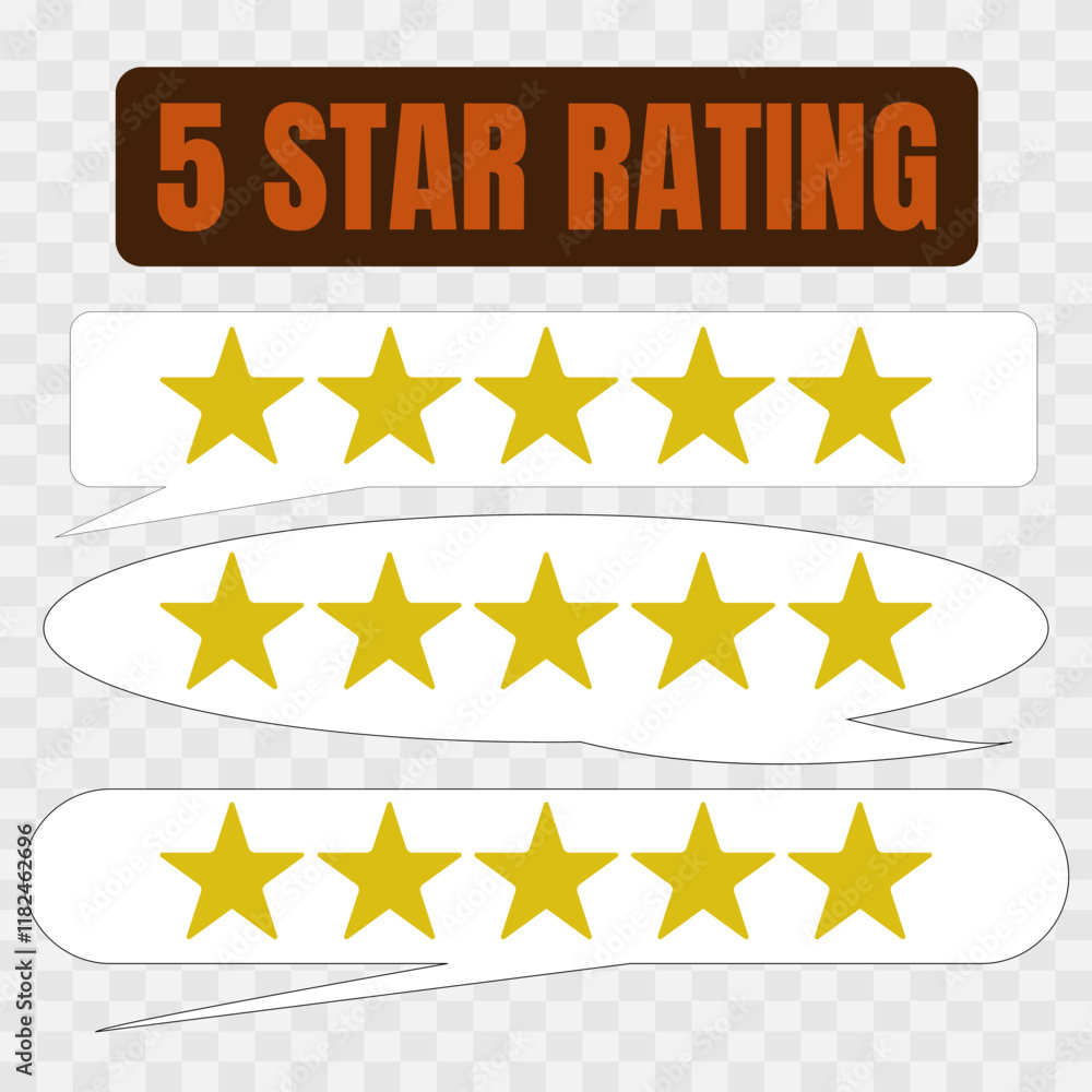 Star Rating Emblems. Five Stars. Vector Illustration Rating stars ...