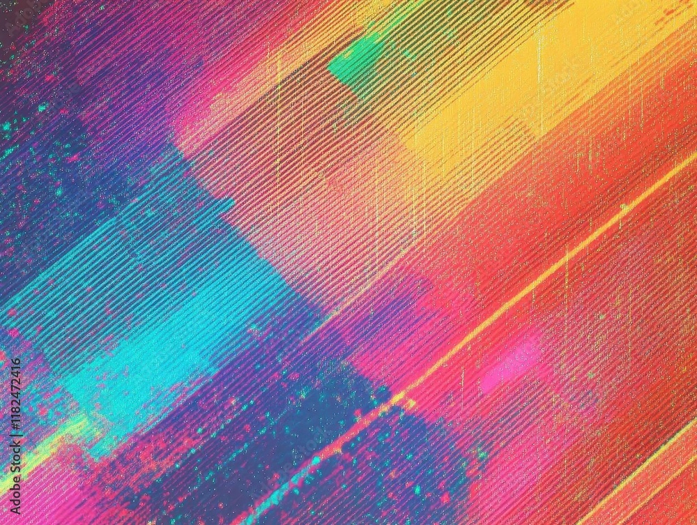 vibrant digital noise texture with rainbow gradient effect and film ...