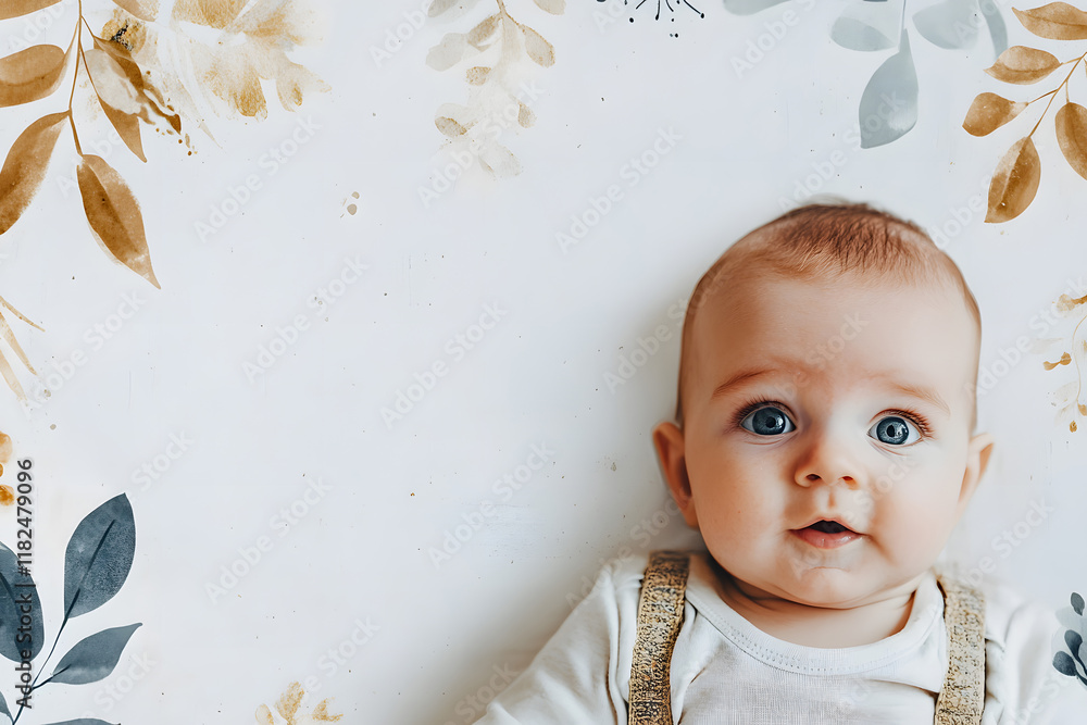 It's a boy new born baby text on sign board with cute little blue ...