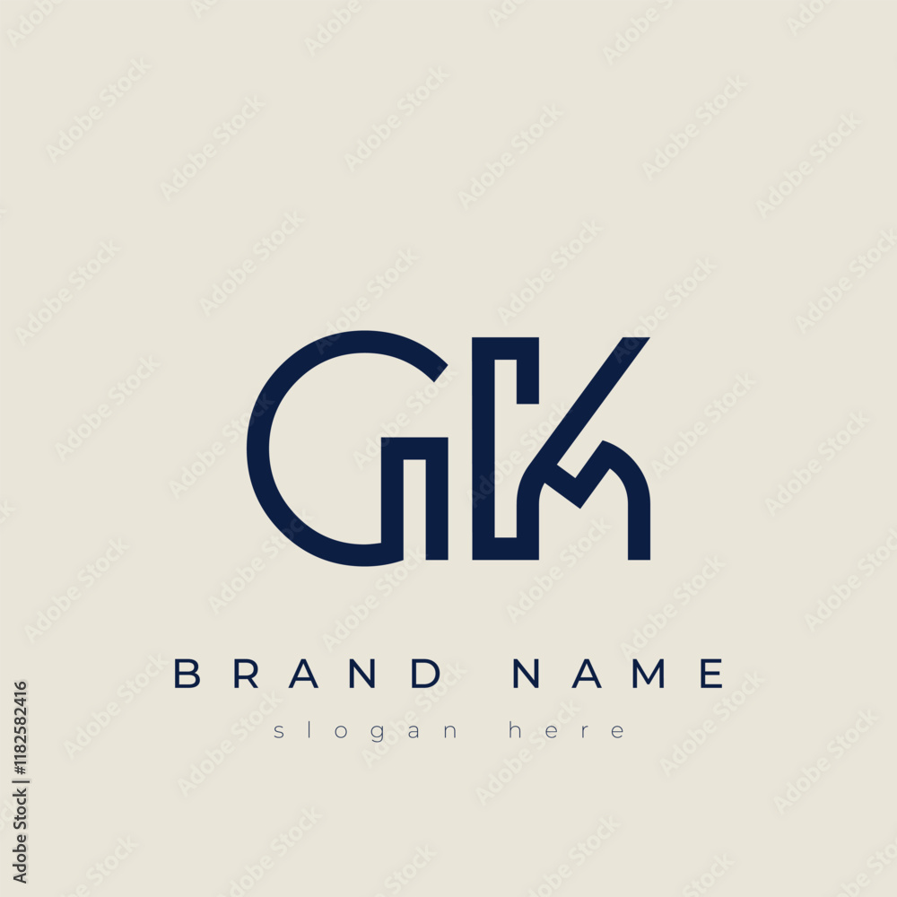 G and K logo design. GK abstract Letters Logo Monogram. This logo ...