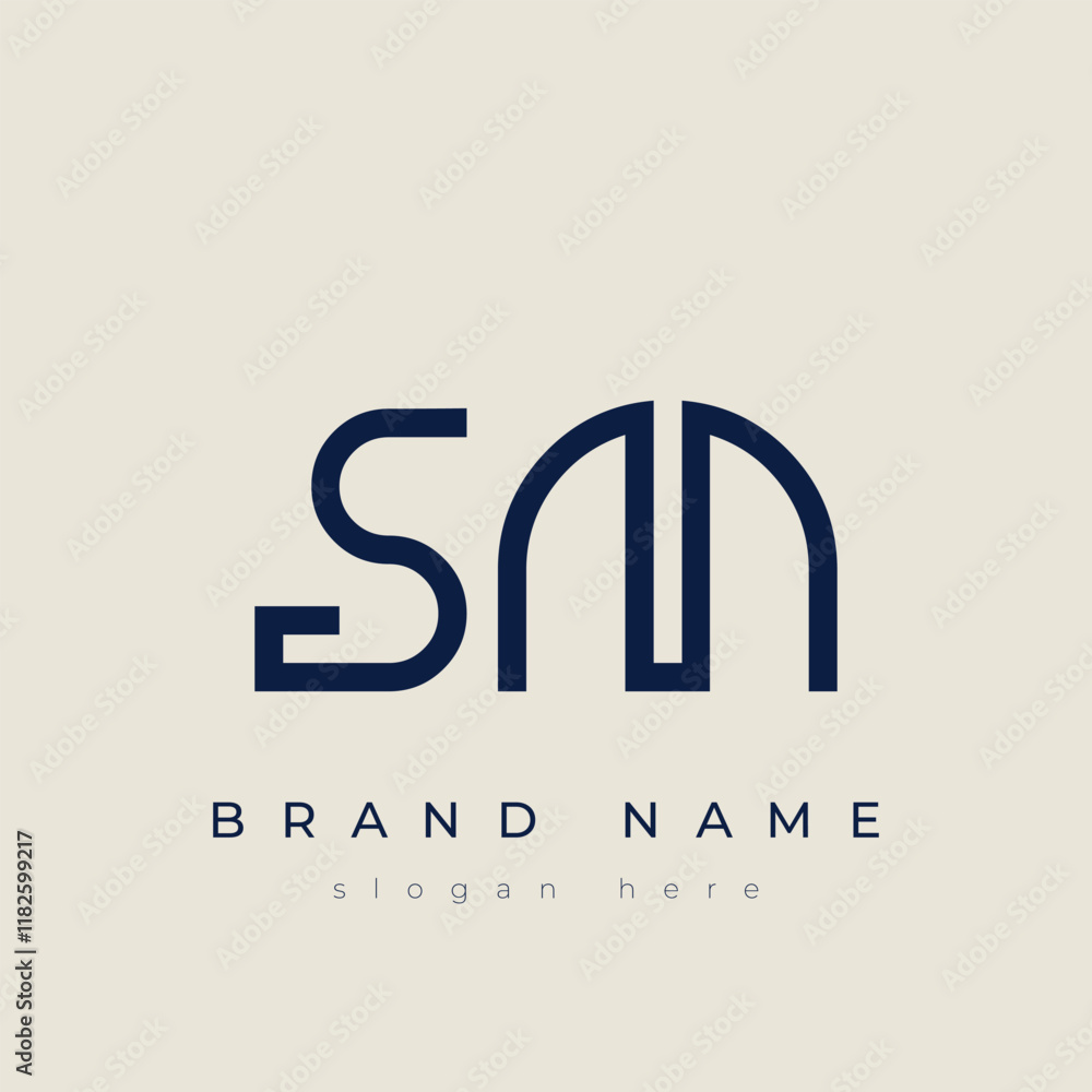 S and M logo design. SM abstract Letters Logo Monogram. This logo ...