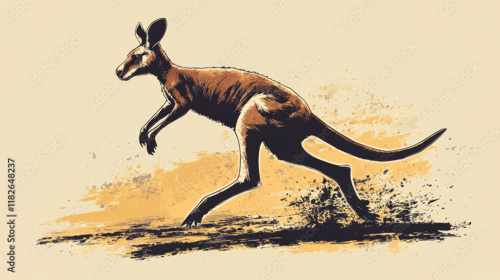 Vector logo of a kangaroo. Brand logo in the shape of a kangaroo ...