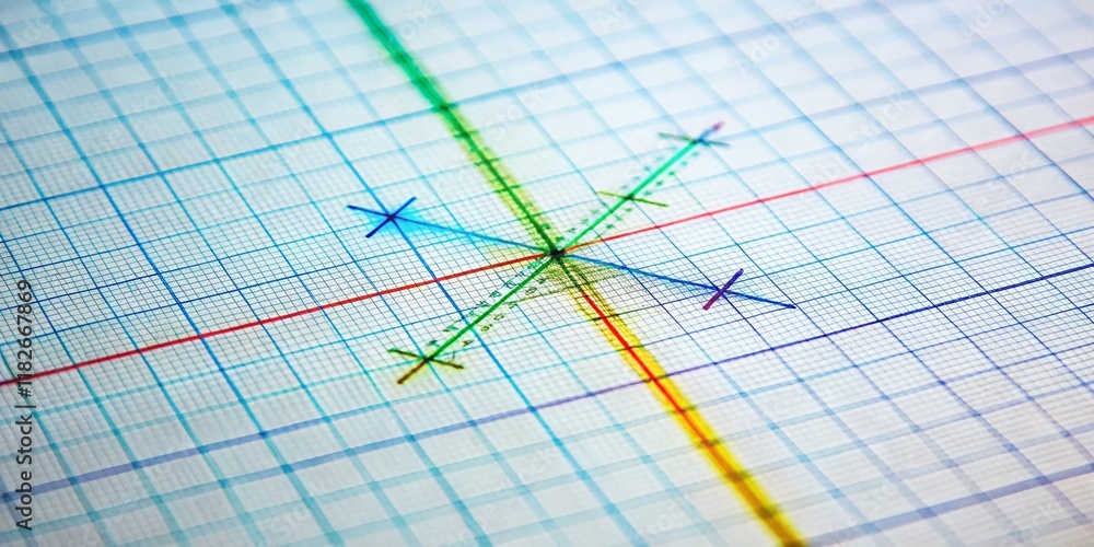 Abstract Cartesian Coordinate System: 2D Graph Paper Background for ...