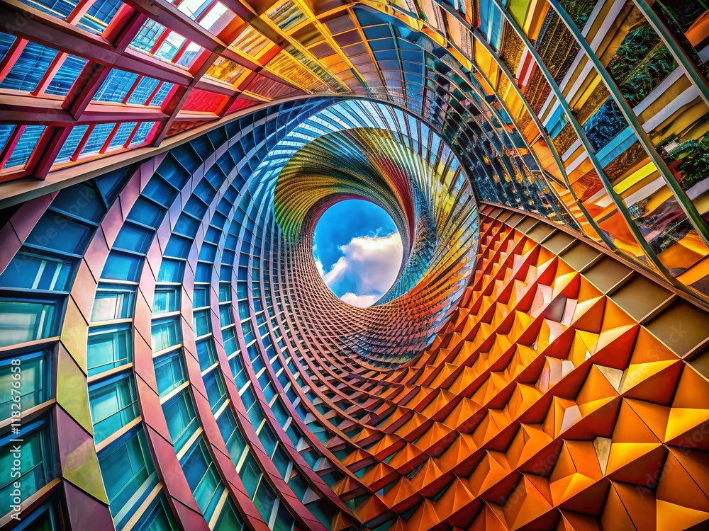 Abstract Op Art Architecture: Torsion Whirl 3D Illusion Stock Photo ...