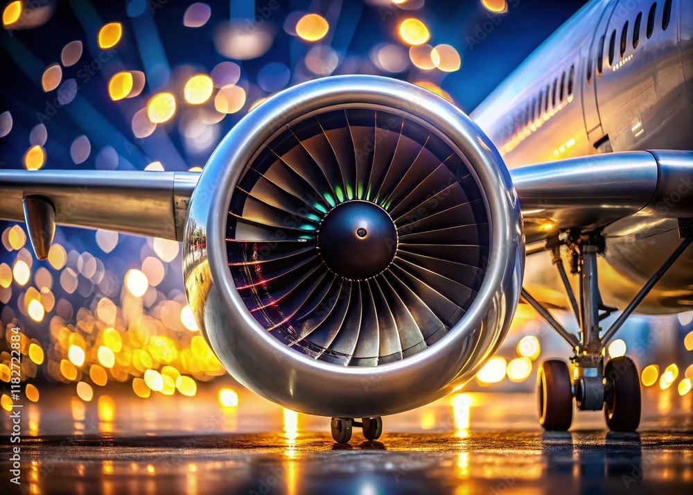 Airbus A321neo Jet Engine Close-up with Bokeh Background - Aviation ...