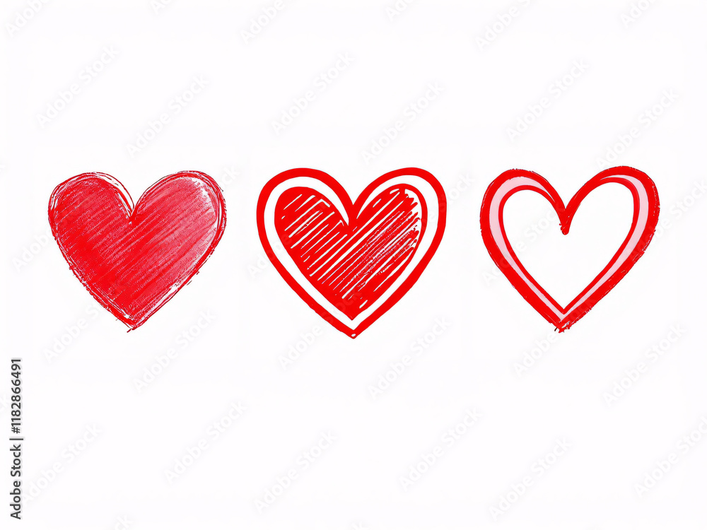 Heart, Red, Love, Romance, Valentine, Crayon, Drawing, Sketch, Art ...