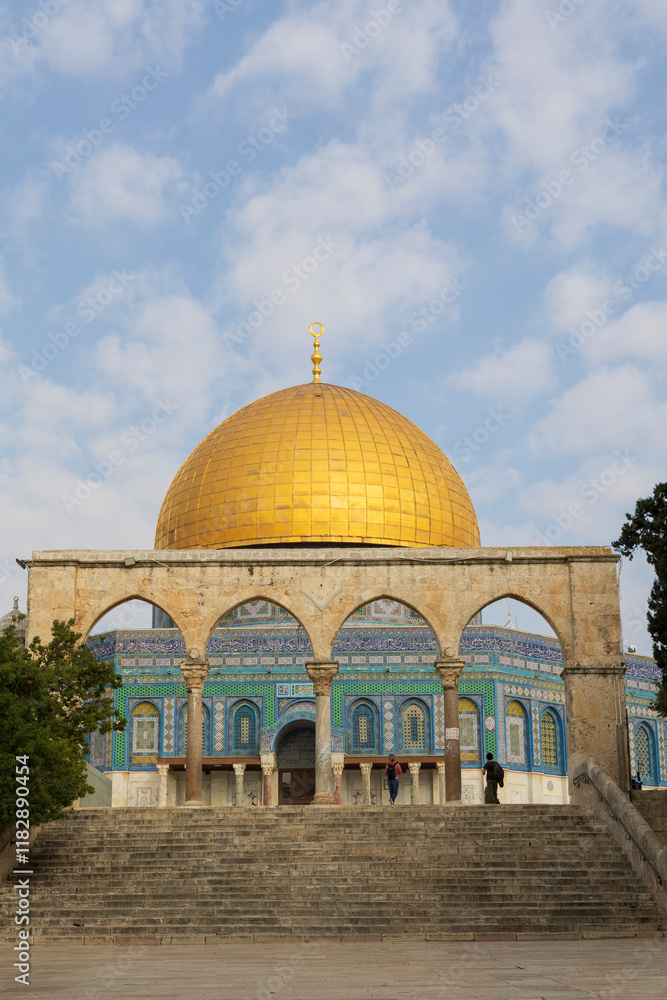 Israel, Jerusalem. Temple Mount, Al-Aqsa Mosque linked to Muhammad and rebuilt over the 8th to ...