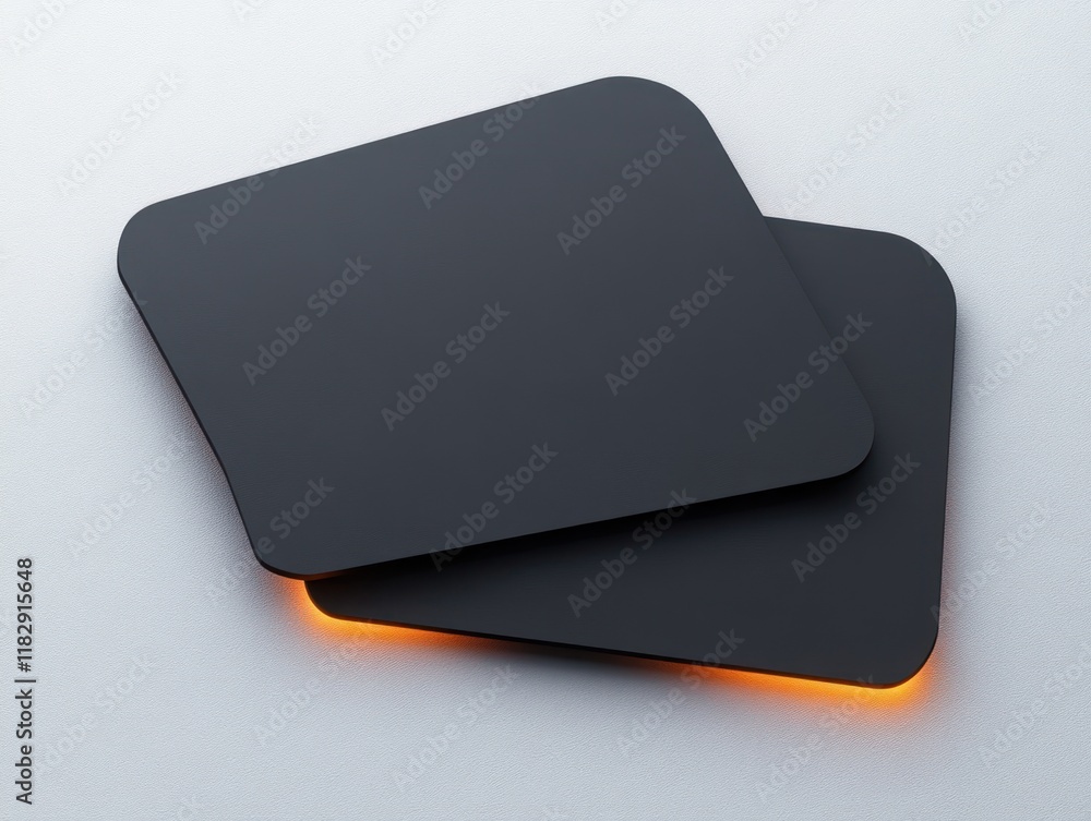 Minimalistic Overlapping Black Cards on Soft White Background with ...